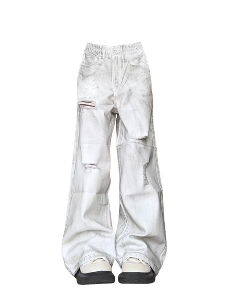 Buy Frosted Distressed Cargo Jeans - Shoptery