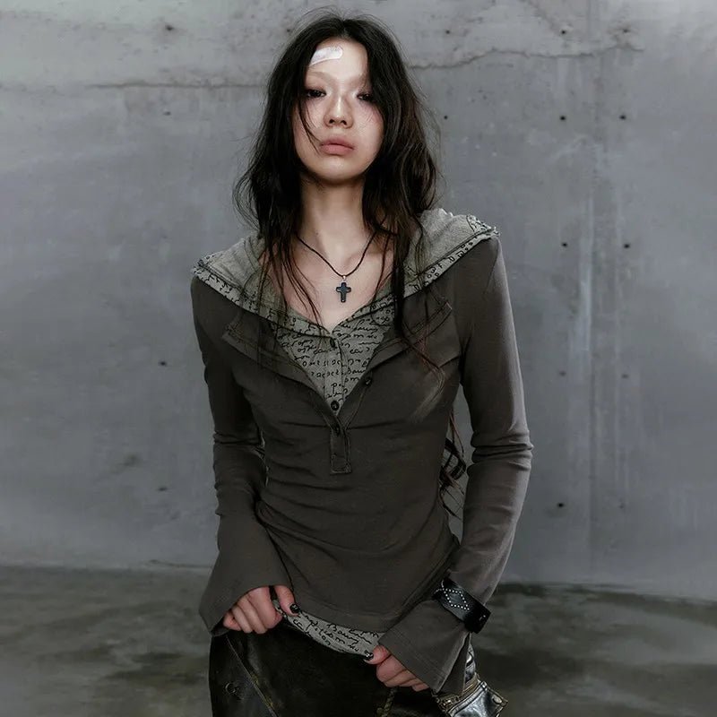 Buy Gothic Script Layered Top - Shoptery
