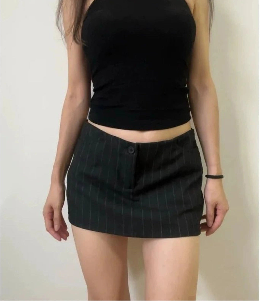 Buy Pinstripe Office Mini Skirt - Shoptery