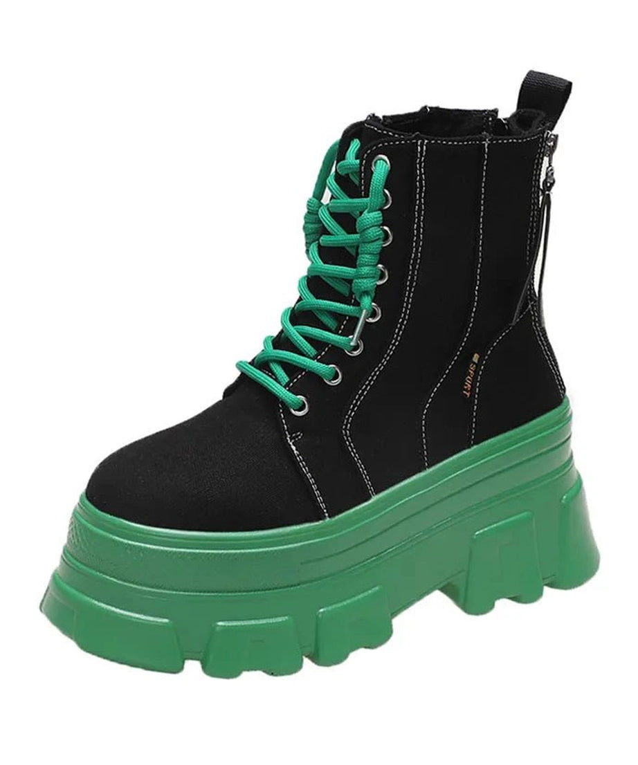 Buy Green Punk Platform Boots - Shoptery